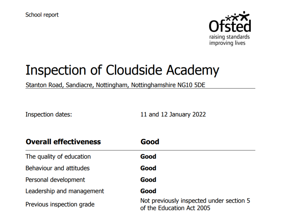Ofsted - Cloudside Academy